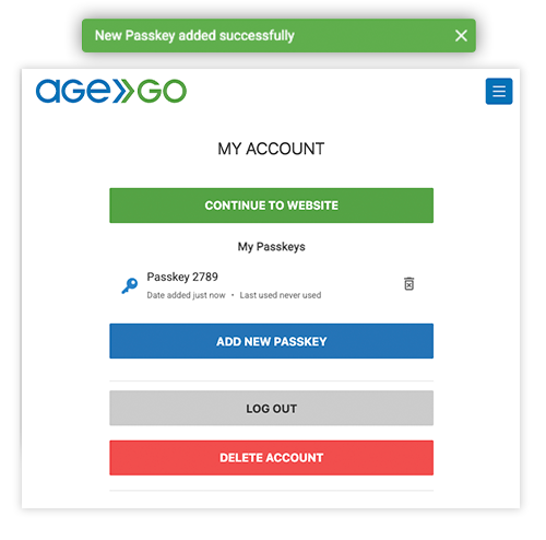 My Account | AgeGO | AgeGO - Online Age Verification Technology