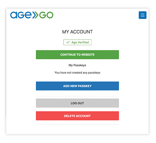 My Account | AgeGO | AgeGO - Online Age Verification Technology